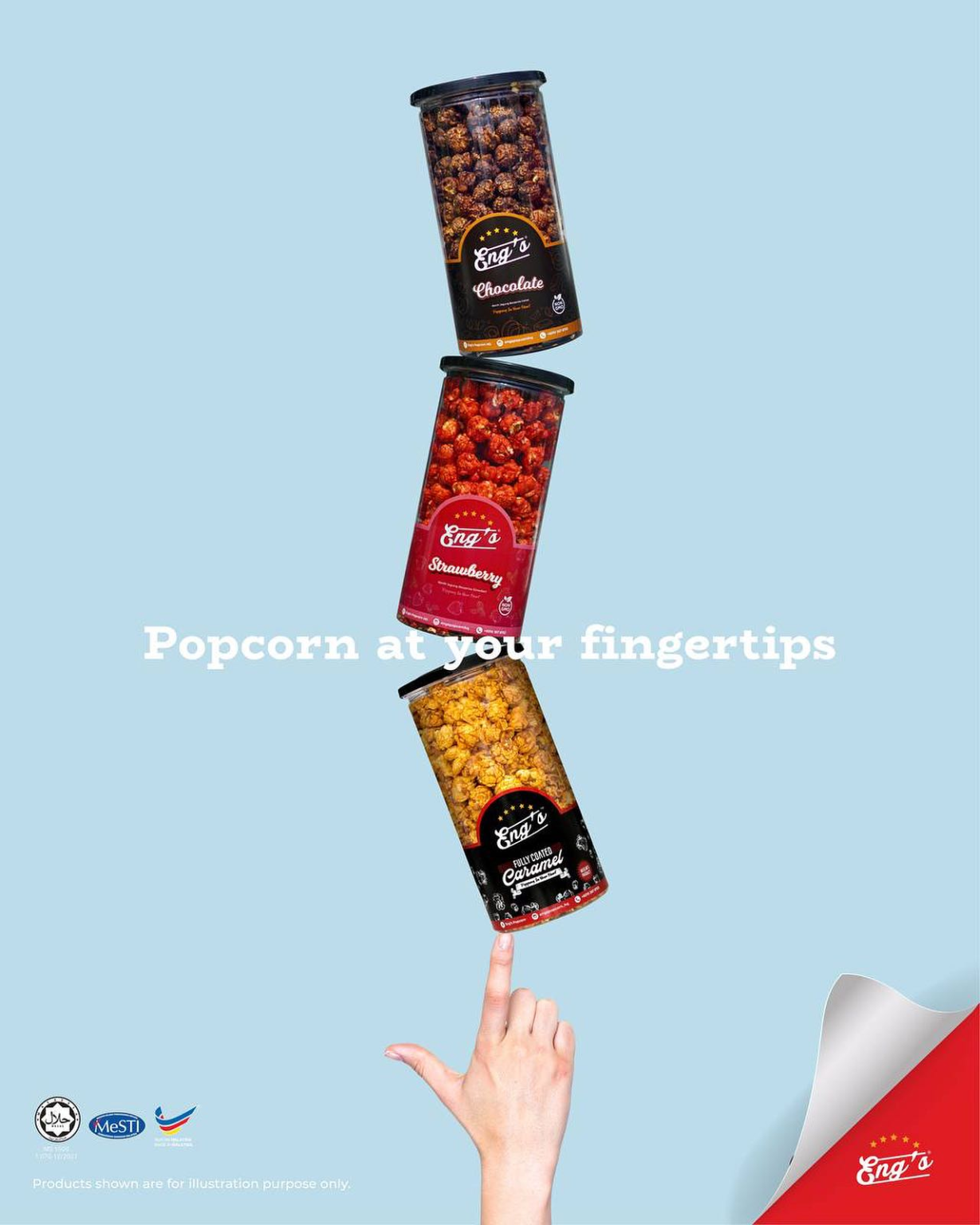 Popcorn Malaysia, Strawberi Dan Karamel Lokal | Eng's Popcorn - supportlokal.my